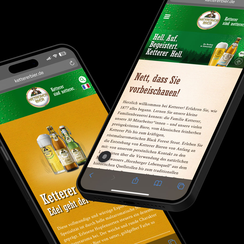 Humorvolle Typo3 Website für Ketterer Bier